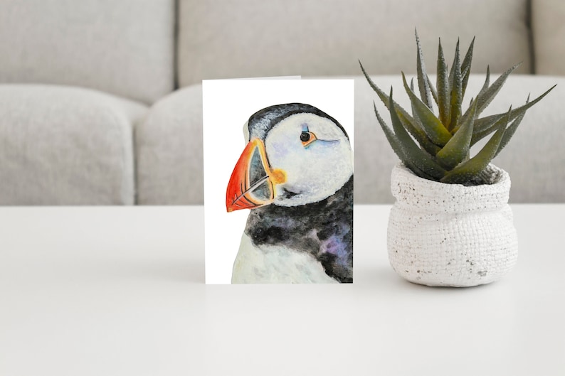 Puffin Greeting Card, Puffin Card, Card Blank Inside, Nautical Card ...