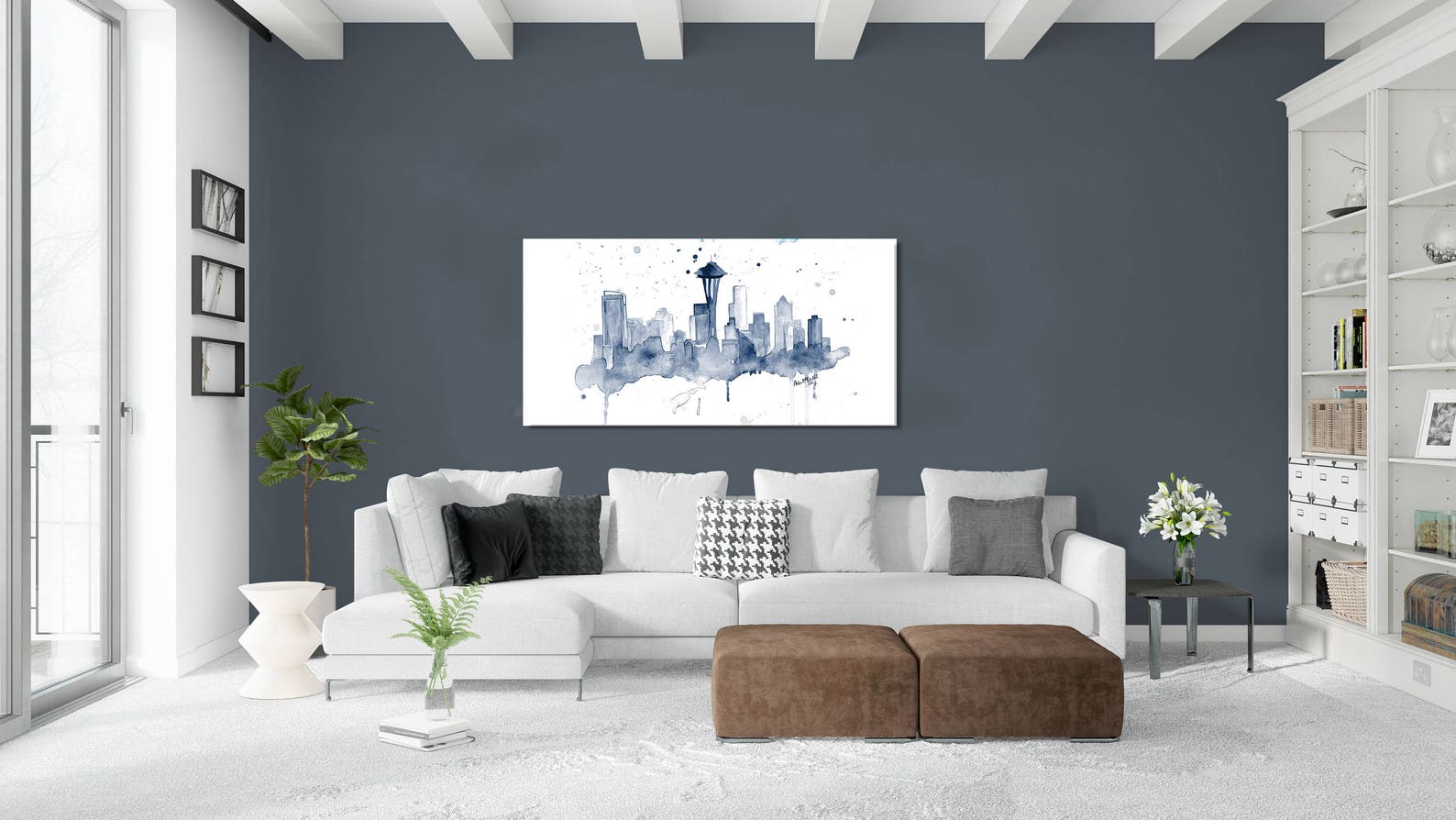 Seattle Skyline Art - Seattle Skyline Painting - Print of Seattle ...