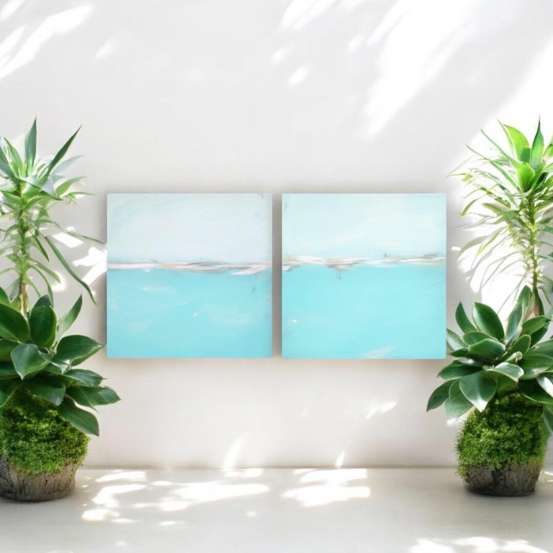 Ocean Print Set of Two, Large Canvas Prints, Abstract Landscape Print ...