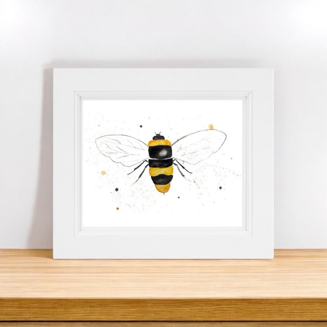 Bee Wall Art, Watercolor Bee Print, Bee Print, Bee Gift, Bee Decor, Bee ...
