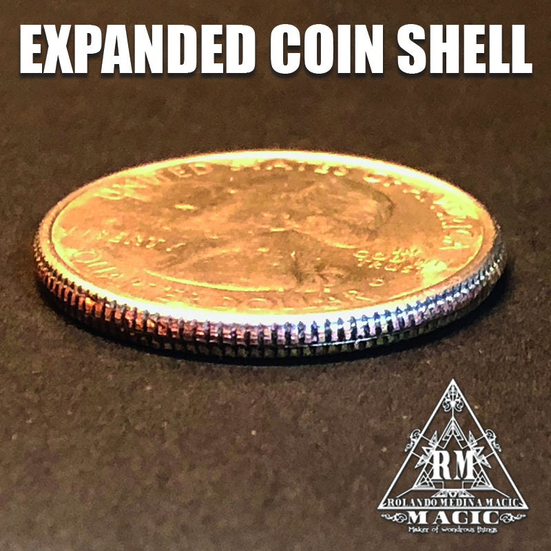 US Quarter Expanded COIN SHELL Magic Magician Made From Real Coins ...