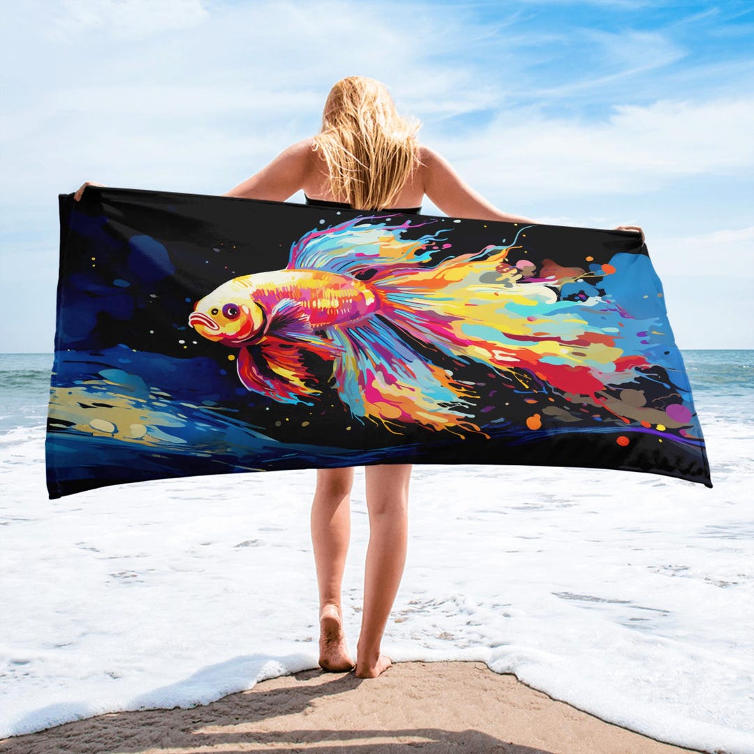 Goldfish Beach Towel, Bright Colors That Will Standout Anywhere, Happy ...