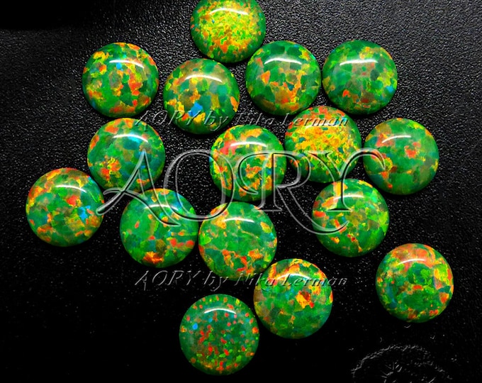 1pcs 6mm Green Olive Opal Synthetic Opal Cabochon Round Shape - Etsy
