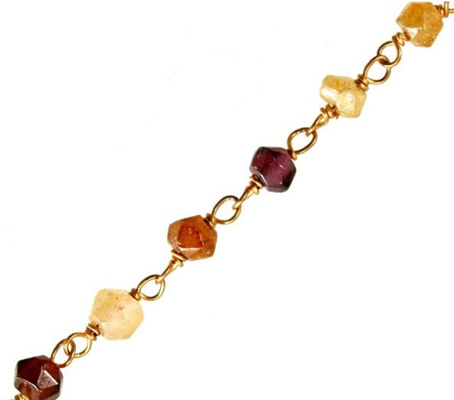 3mm Faceted Hessonite 18K Gold-fill Rosary Chain 18kt Gold - Etsy