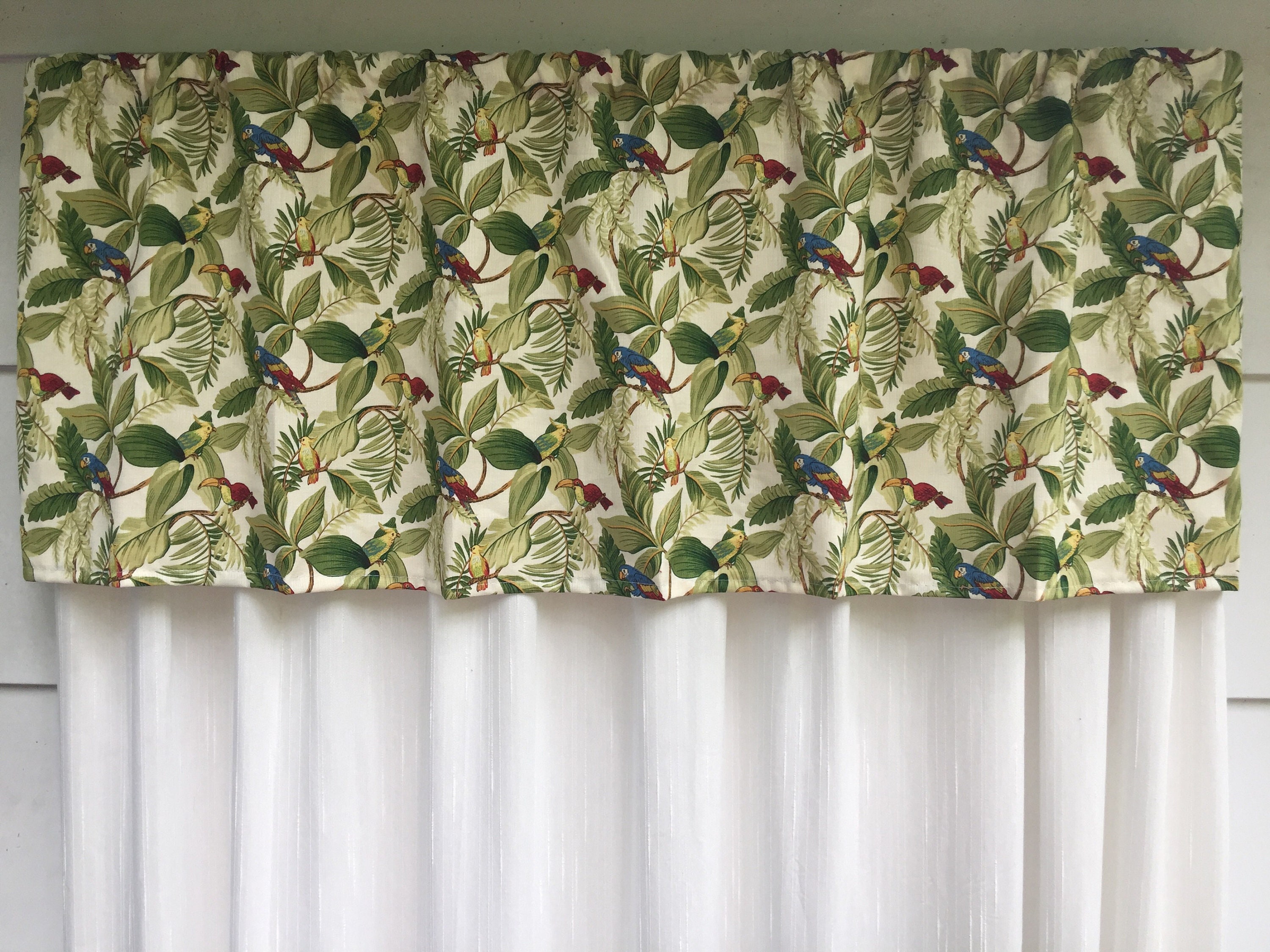 Tropical Window Valance Bird Window Valance Great for a - Etsy