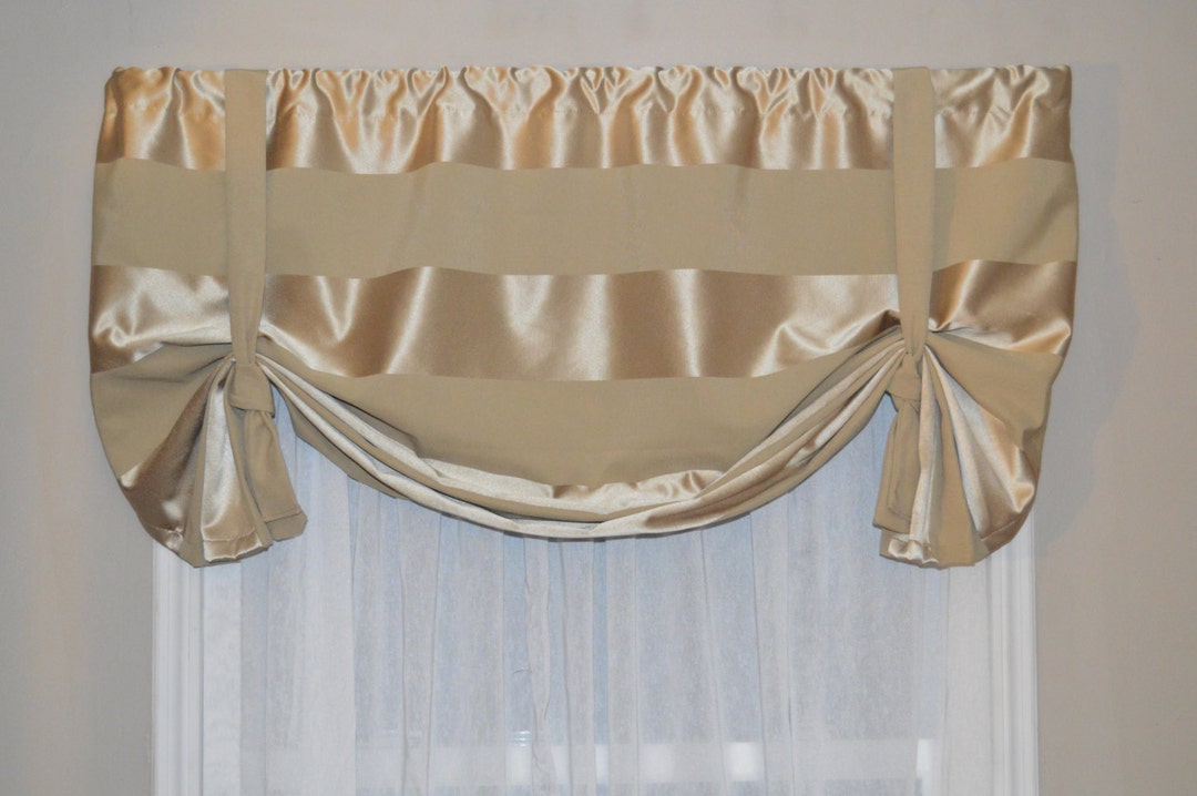 Gold Window Treatment, Swag Valance, Tie up Valance, Formal Window ...
