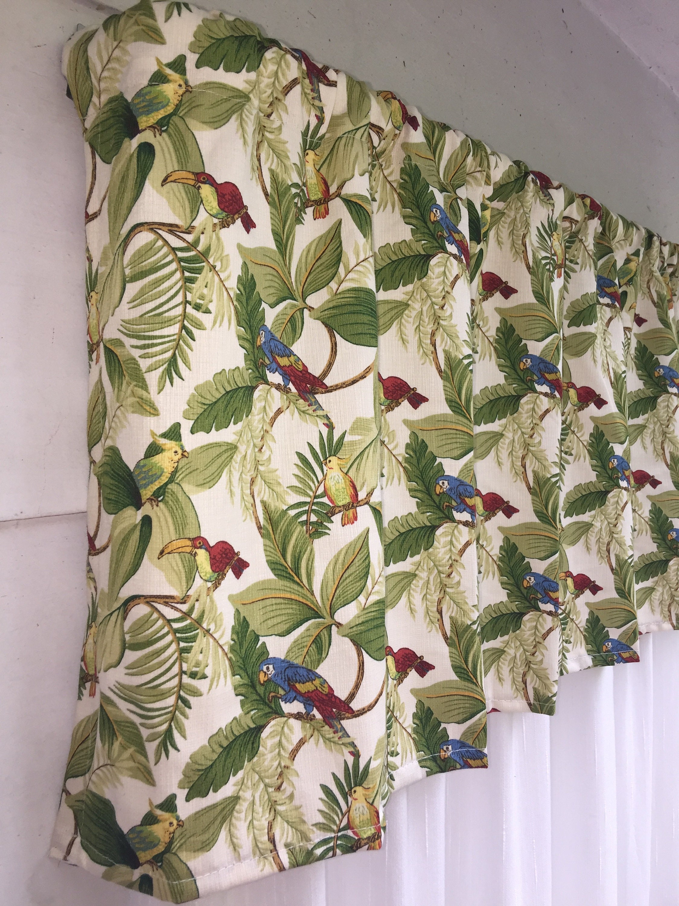 Tropical Window Valance Bird Window Valance Great for a - Etsy