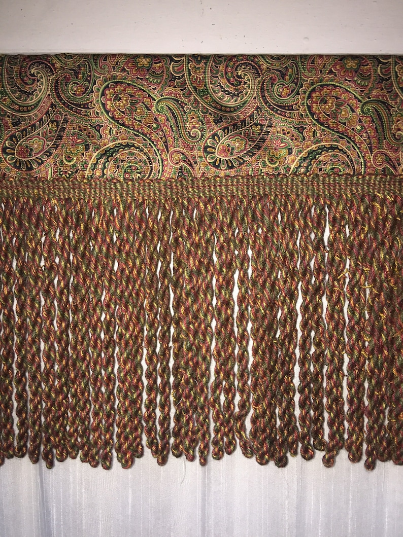 Paisley Window Valance With Fringe - Etsy