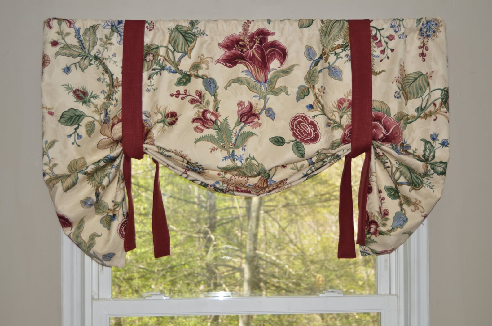 Window Treatment Waverly Valance Floral Window Valance Swag - Etsy