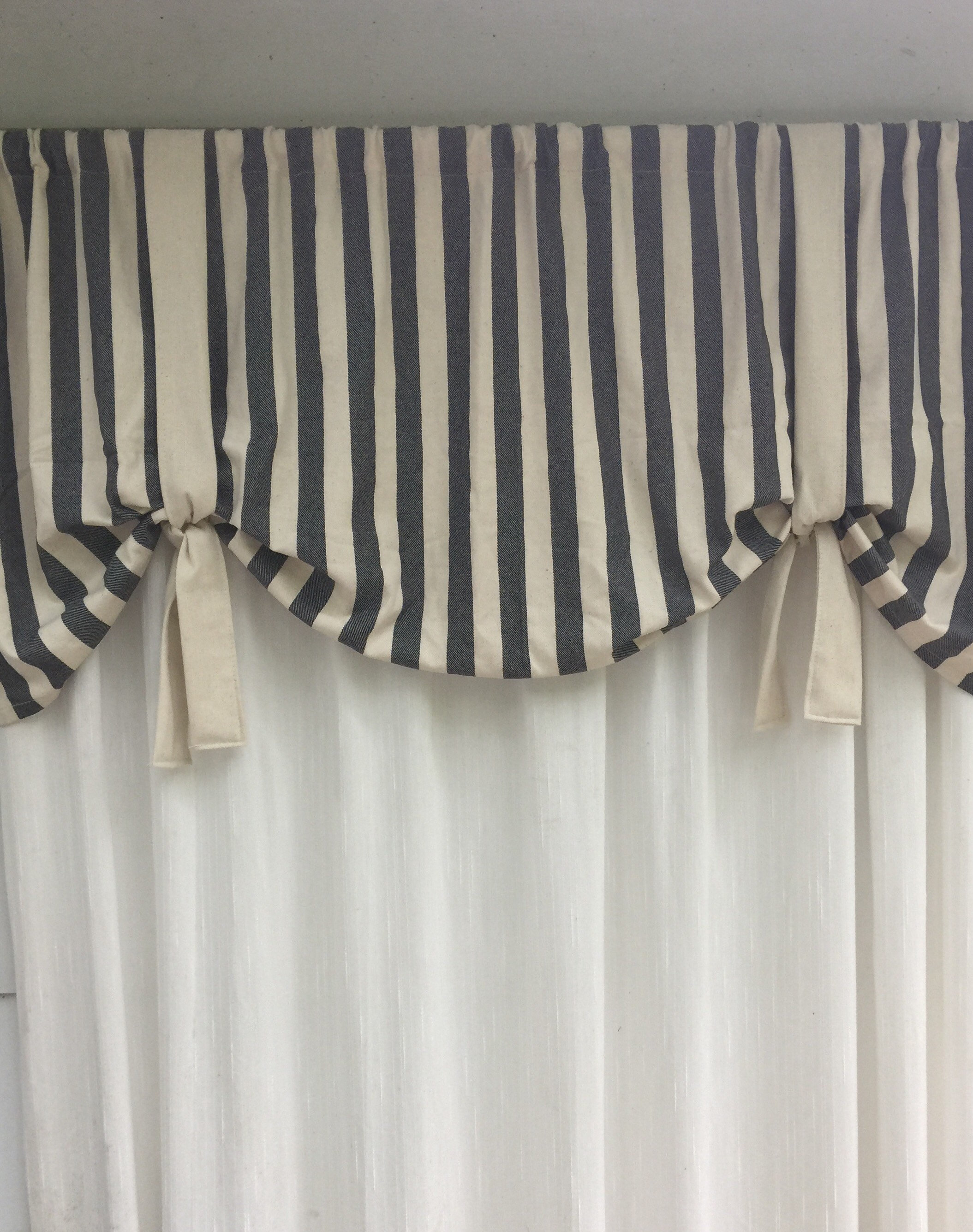 Nautical window valance stripe valance boys valance boys | Etsy