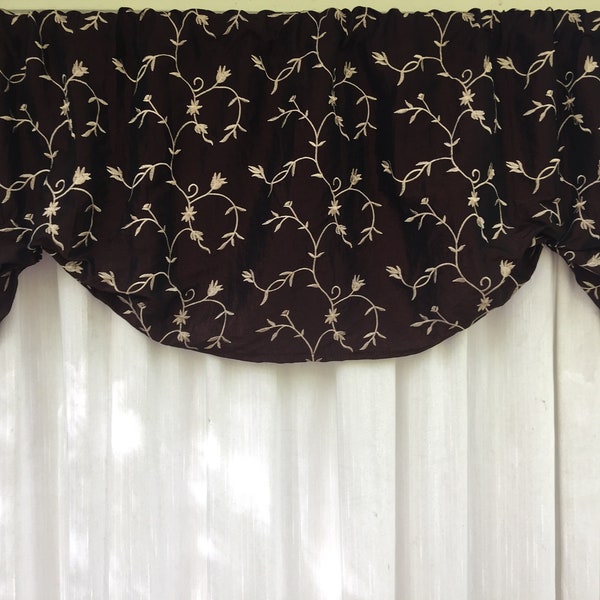 Brown Flowers Valance - Etsy
