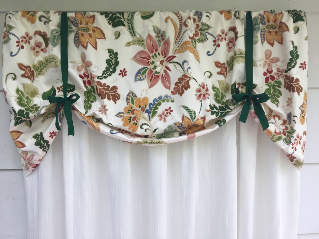 Tropical Window Valance, Floral Window Valance, Girls Baby Nursery ...