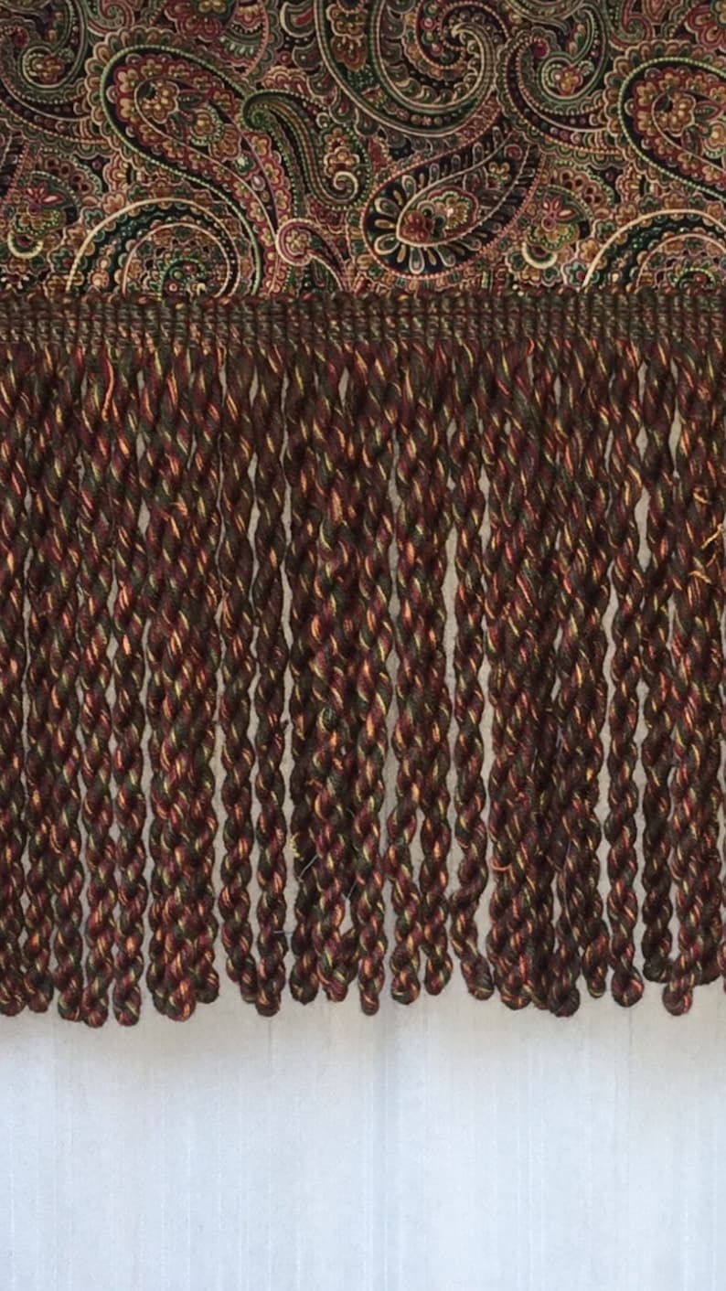 Paisley Window Valance With Fringe - Etsy