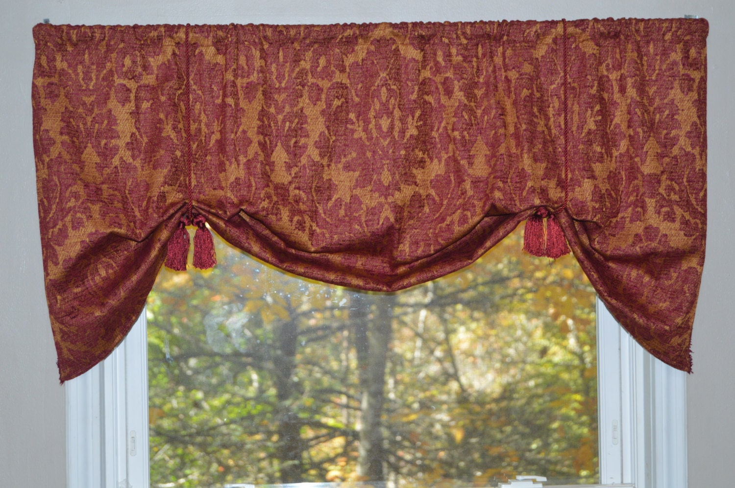 Window Treatment Tie Up Valance Formal Valance Tassle | Etsy