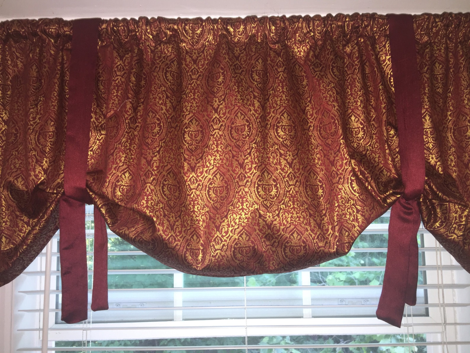 Burgandy Window Valance Burgandy and Gold Window Valance - Etsy
