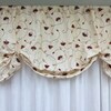 Window Valance, Cream With Chocolate Brown Medallion Stripe Ties, Tie ...