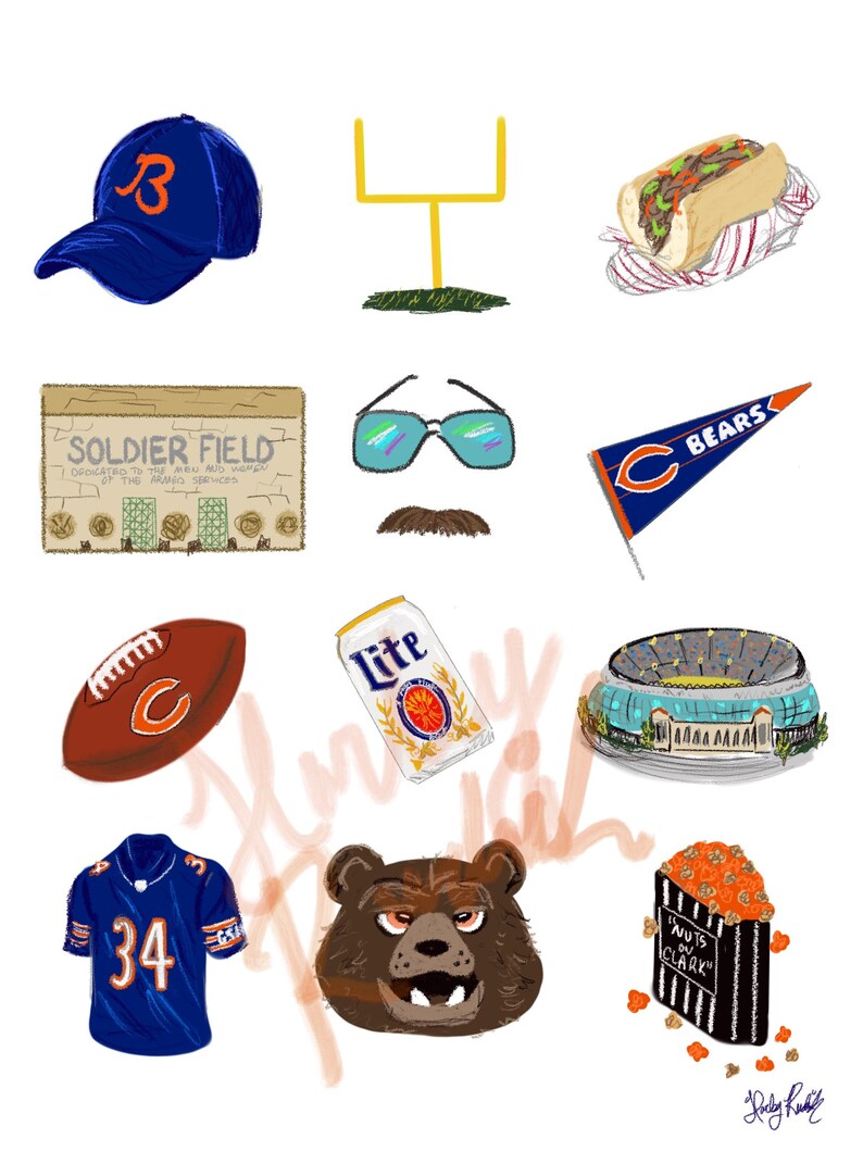Chicago Bears Art, Chicago Bears Digital Print, Chicago Bears Gift - Etsy