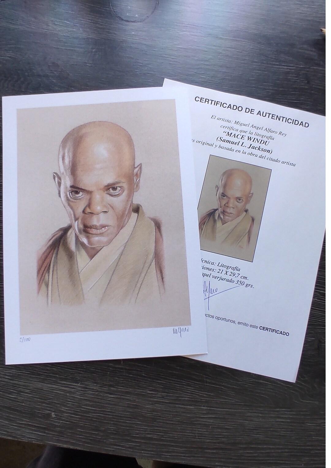 Special Edition Lithograph MACE WINDU samuel L. Jackson star Wars ...