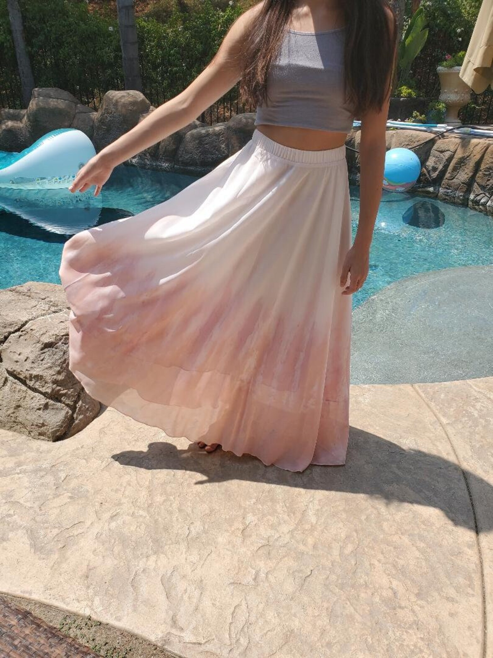 Maya Antonia Custom Made Tie-dye Elastic Waist Chiffon Maxi - Etsy