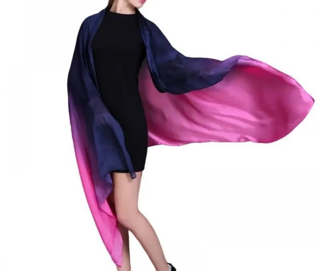 Maya Antonia Silk-satin Luxury Scarf/shawl Royal Blue/pink, Wedding ...