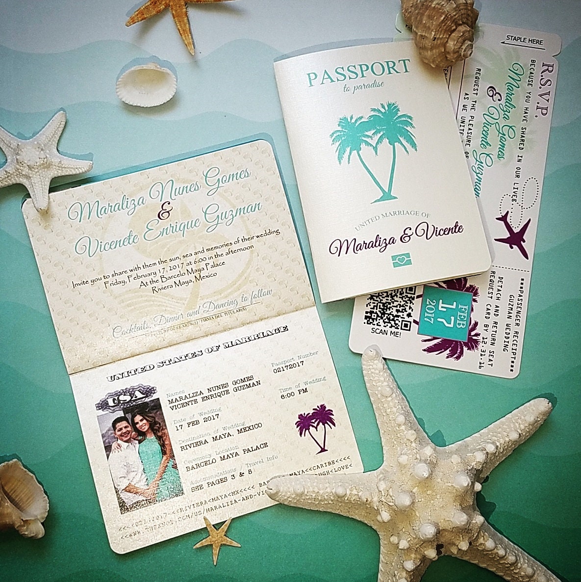 Vanessa's Destination Wedding Invitations DIY Metallic - Etsy