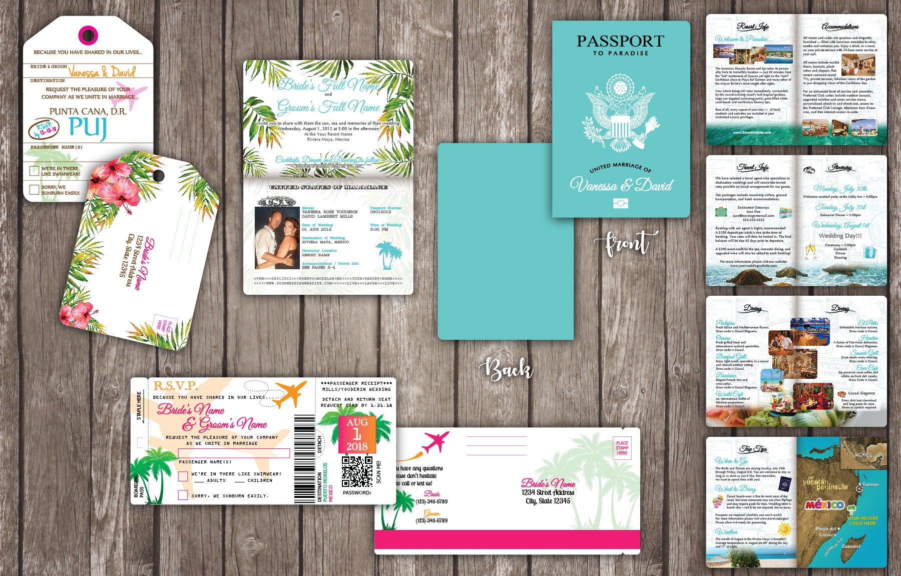 Vanessa's Destination Wedding Invitations DIY T Iffany - Etsy