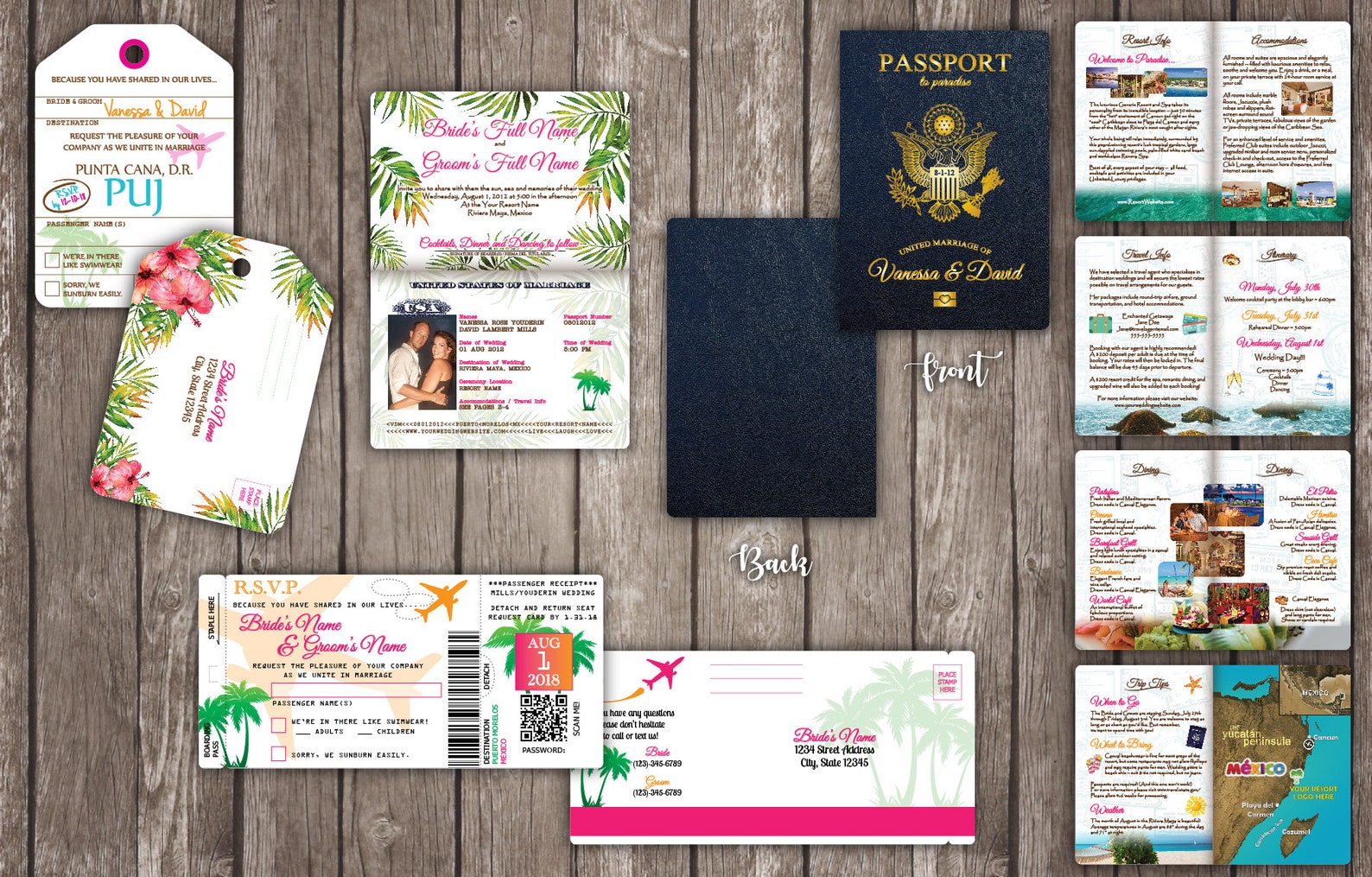 Vanessa's Destination Wedding Invitations DIY | Etsy