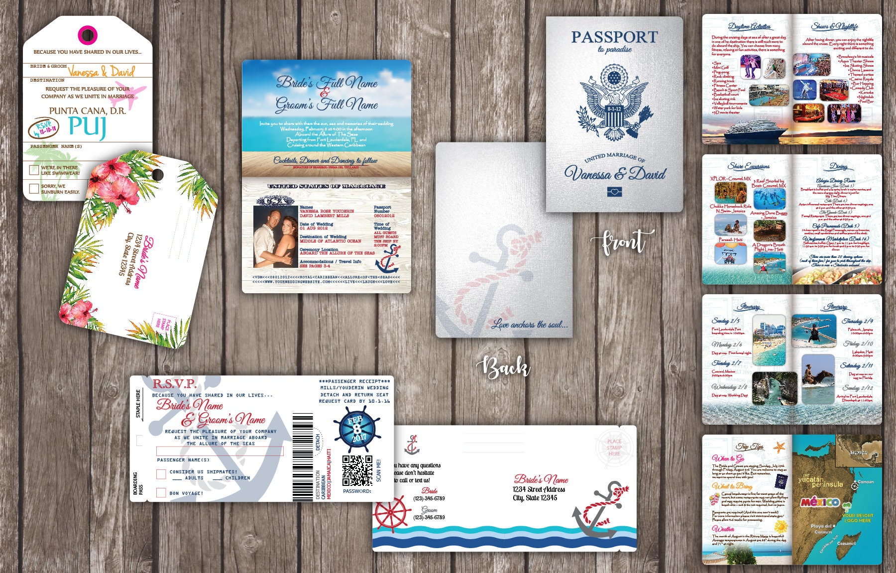 Vanessa's Destination Wedding Invitations DIY Metallic - Etsy