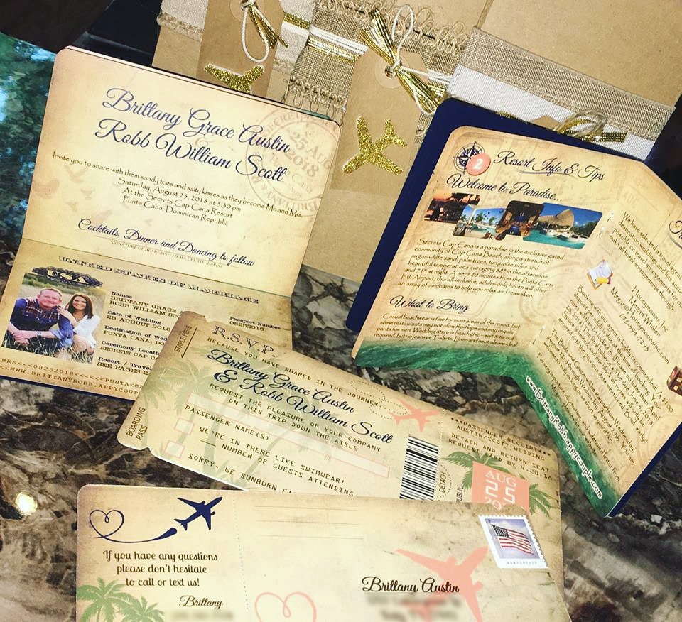 Vanessa's Destination Wedding Invitations - DIY - Antique Generic ...