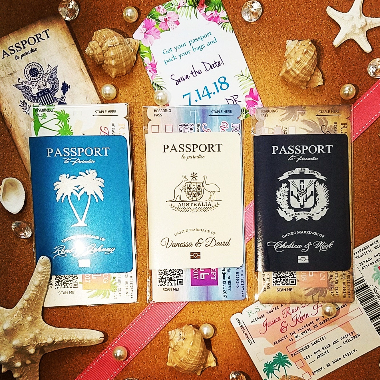 Vanessa's Destination Wedding Invitations DIY Metallic - Etsy