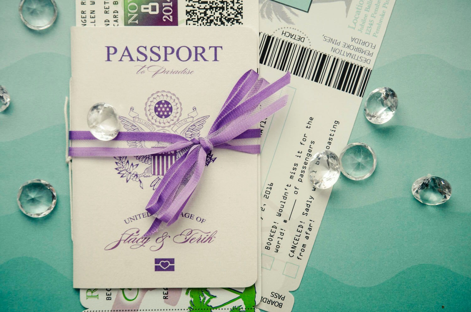 Vanessa's Destination Wedding Invitations - DIY - Metallic Cover ...