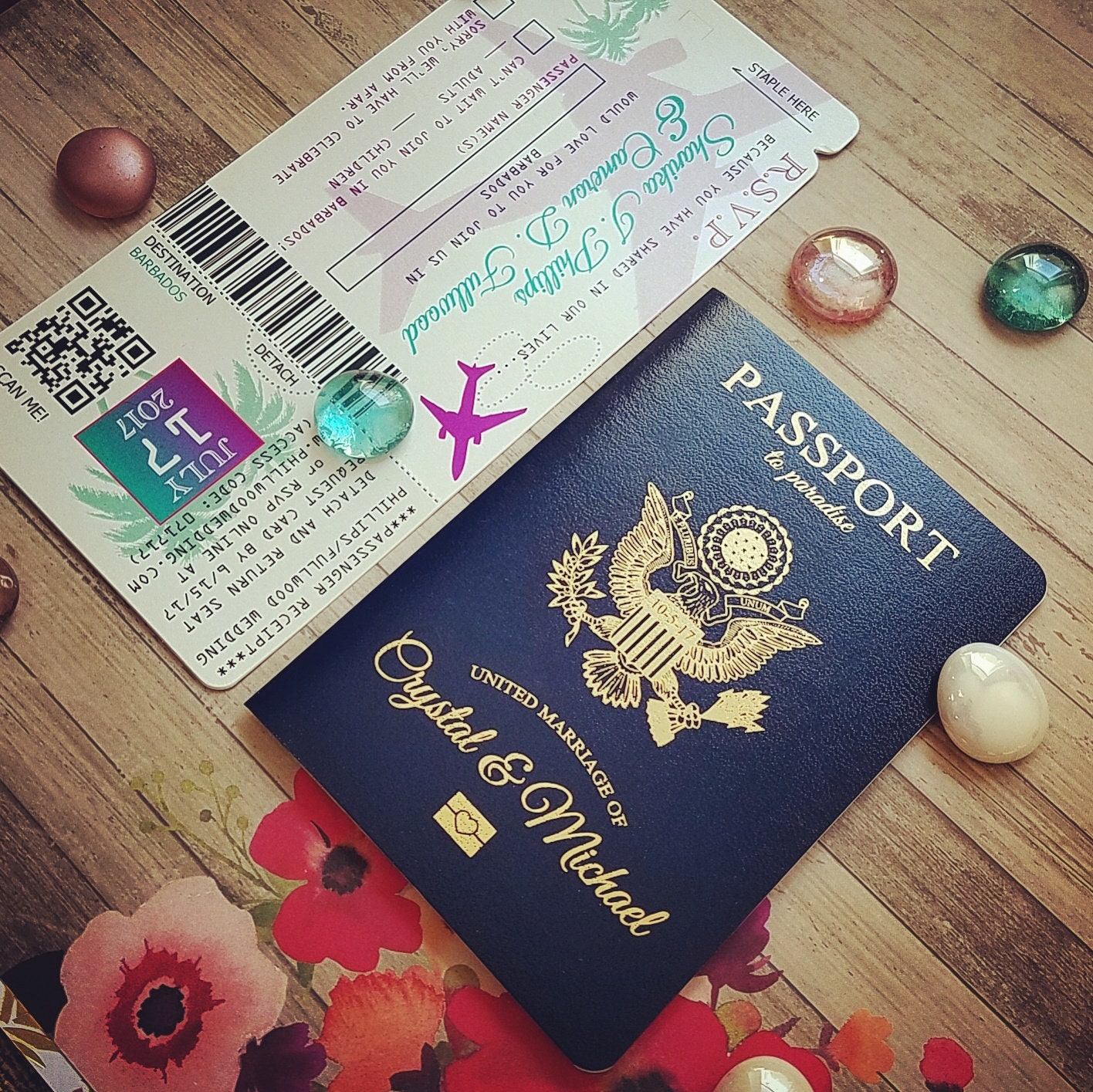 Vanessa's Destination Wedding Invitations - DIY - Leatherette Cover ...