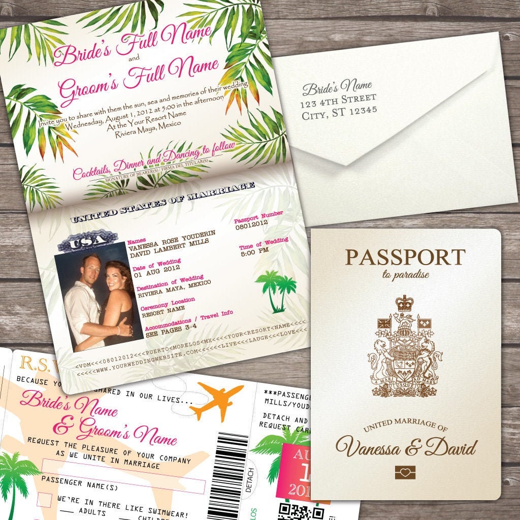 Vanessa's Destination Wedding Invitations DIY Metallic - Etsy