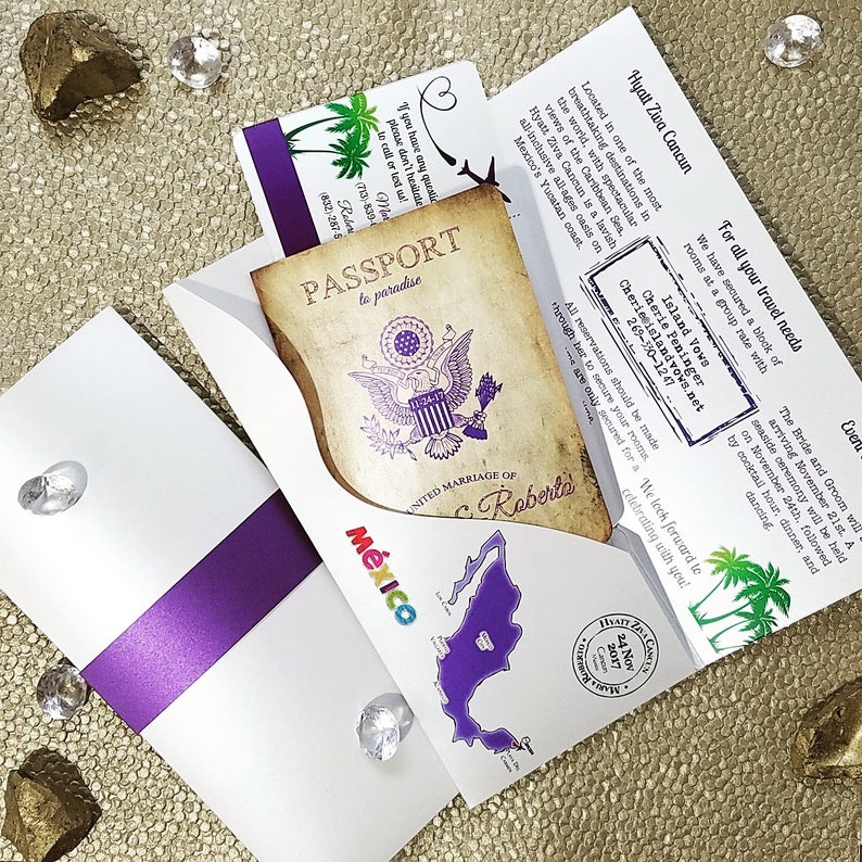 Vanessa's Destination Wedding Invitations DIY Antique - Etsy Canada