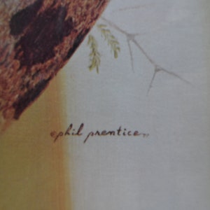 Vintage Giraffe Print, Signed Ephil Prentice, Wood Framed, Double Liner ...