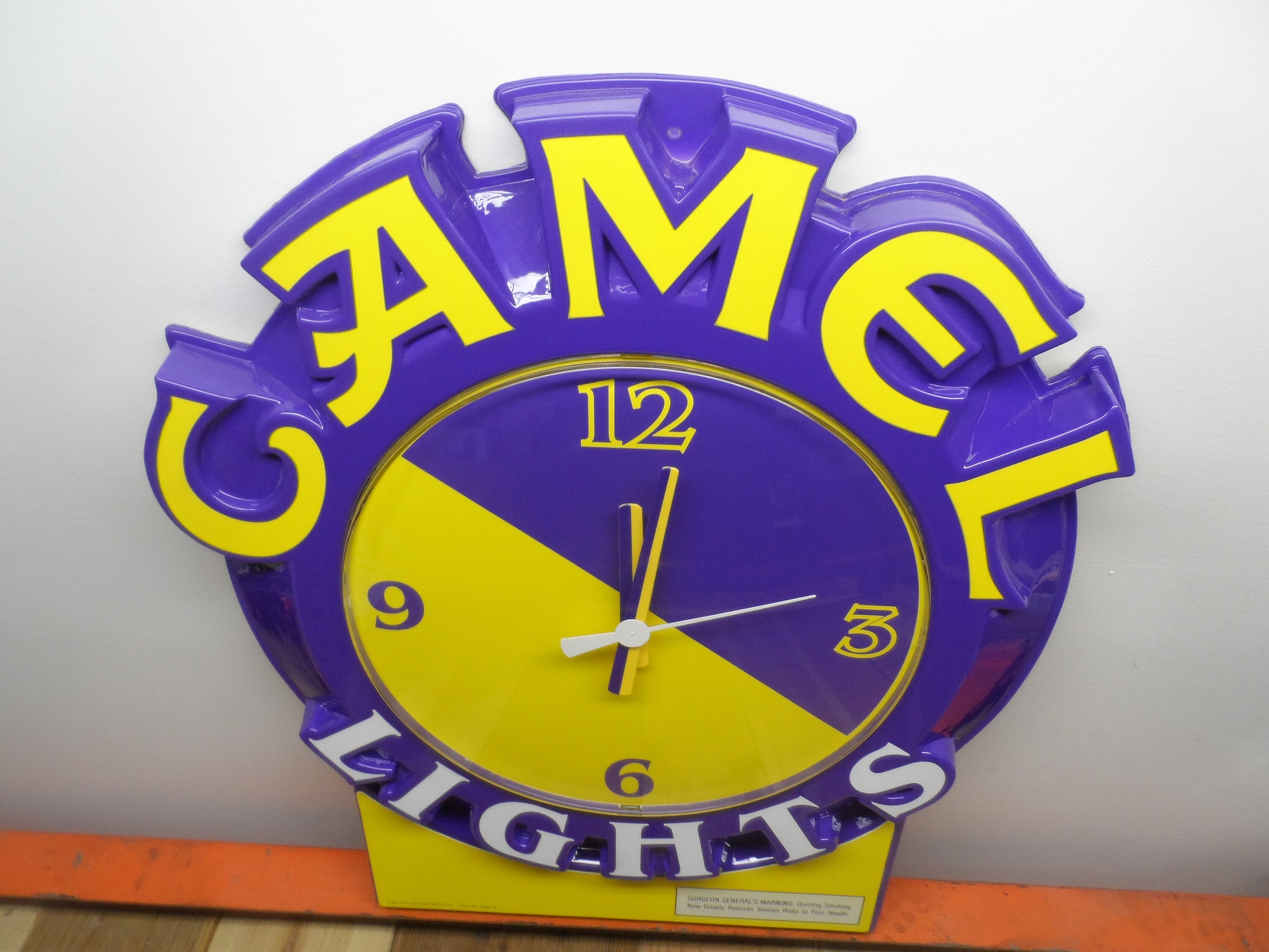 Vintage Camel Lights 1993 Wall Clock Advertising Sign Blue & Yellow ...