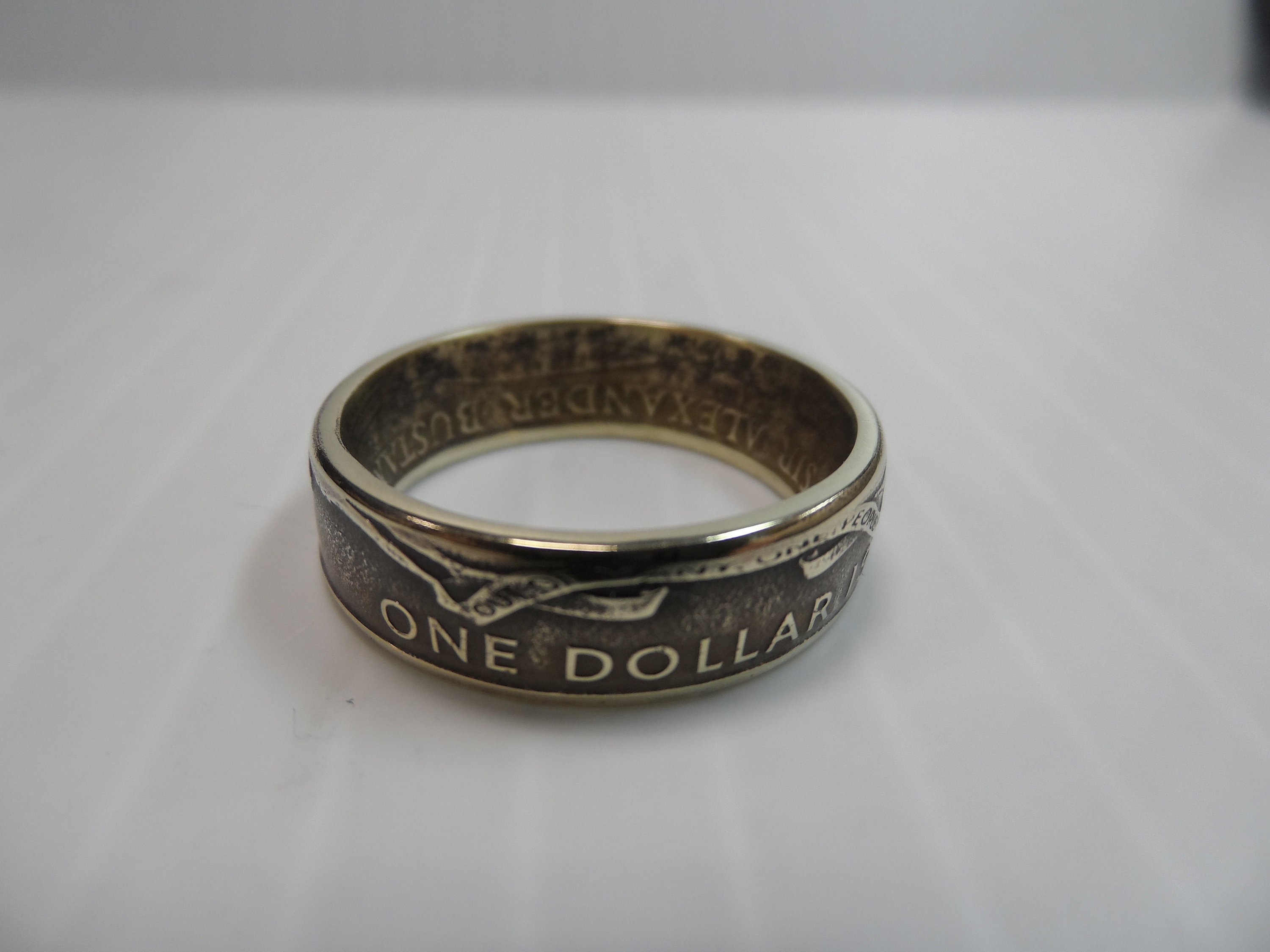 Coin Ring Jamaica Made From a Commemorative 1 Dollar 1991 | Etsy