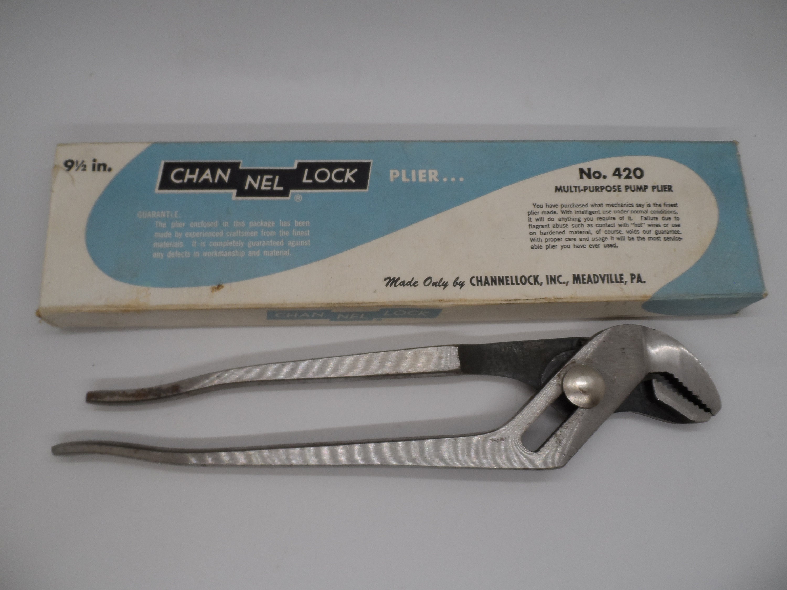 Vintage 9 1/2 Channel Lock Plier No.420 Multi Purpose Pump Plier, Made ...