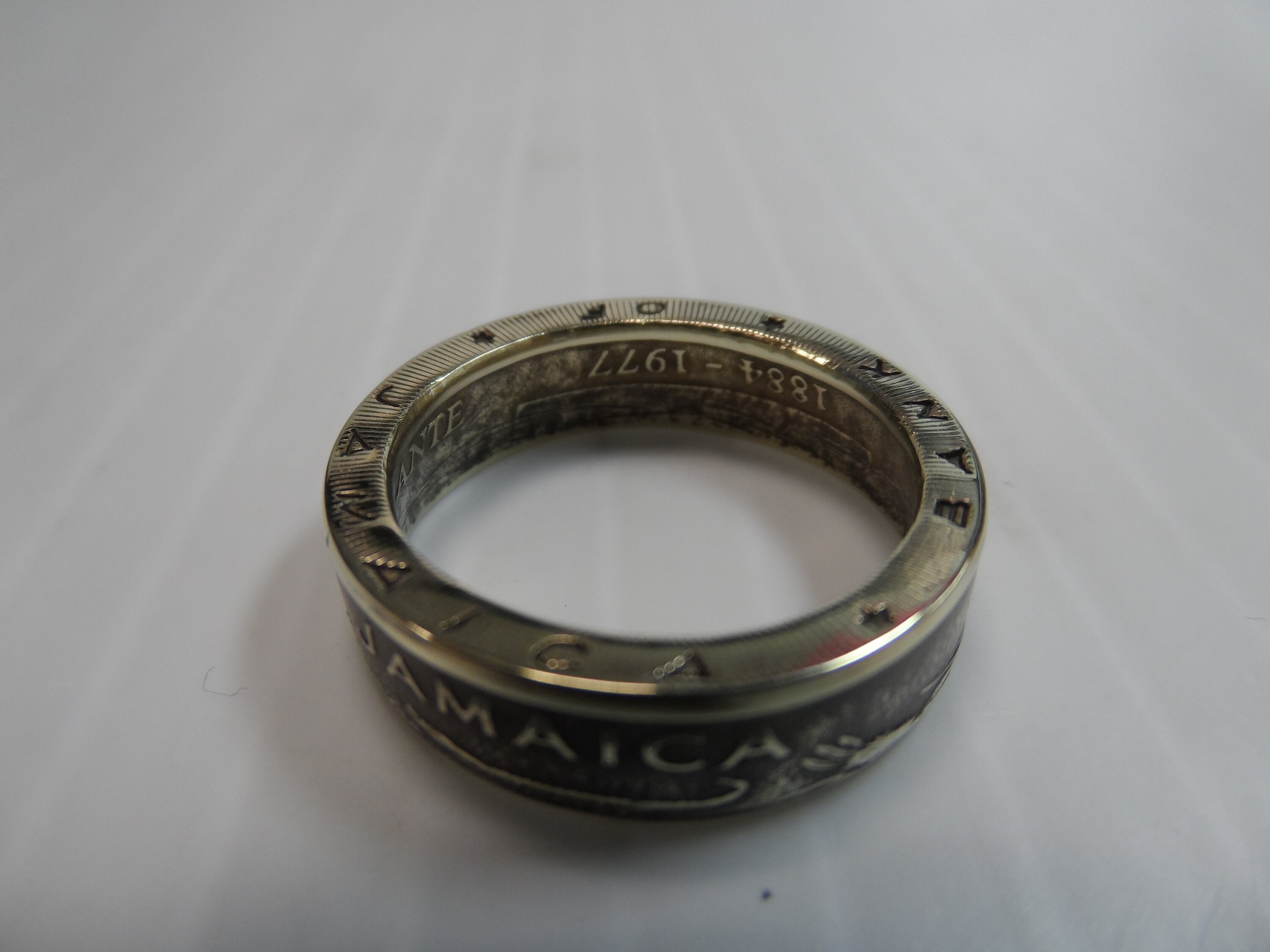 Coin Ring Jamaica Made From a Commemorative 1 Dollar 1991 | Etsy