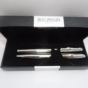 Balmain Paris Pen & Mechanical Pencil Set Chromed, Personalized ...