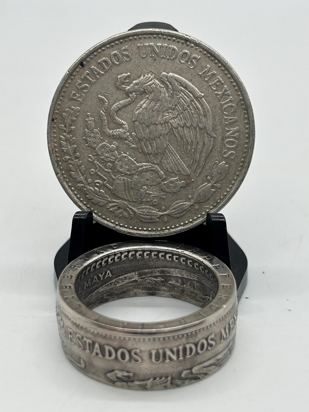 Mexico 20 Pesos Cultura Maya Coin Ring From Circulated 1980 Coin ...