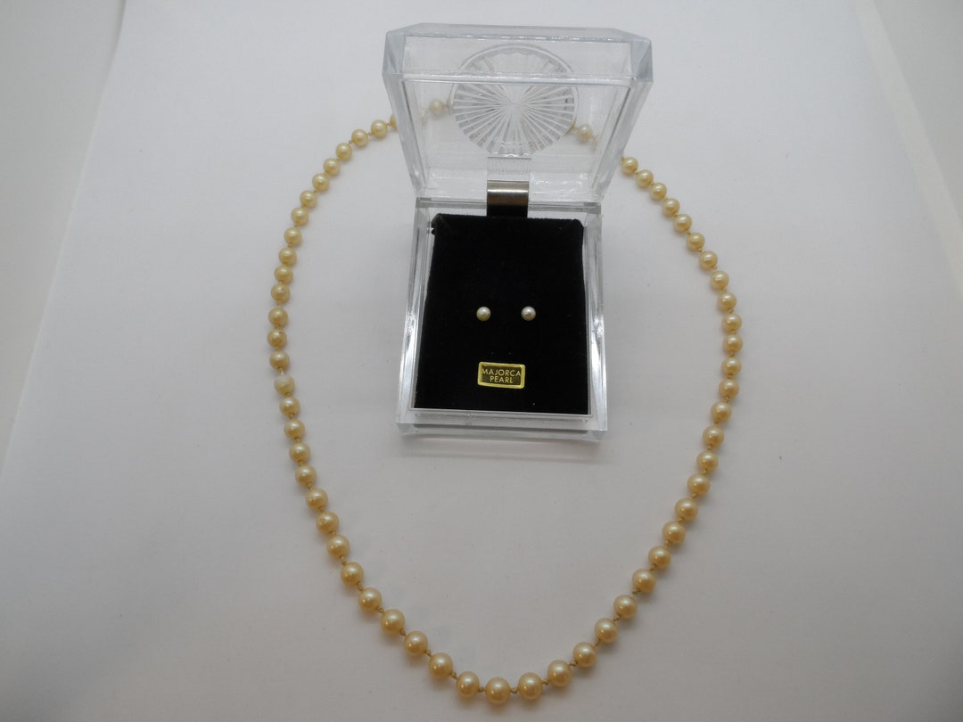Vintage Majorca Pearls Necklace and Earrings, Japan 1960's - Etsy
