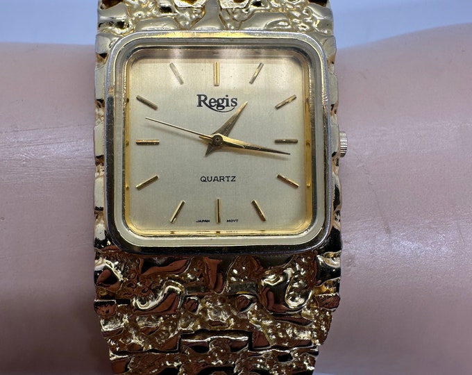Vintage Regis Quartz Gold Toned Nugget Watch - Etsy