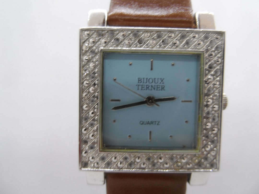 Vintage Bijoux Terner Enamel Dial Women's Quartz Watch W/speidel ...