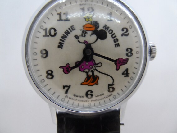 Vintage Swiss Made Minnie Mouse Mechanical Watch Made… - Gem