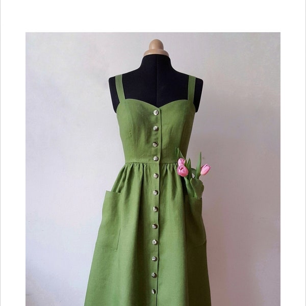 Sleeveless Button Dress Pattern - Etsy