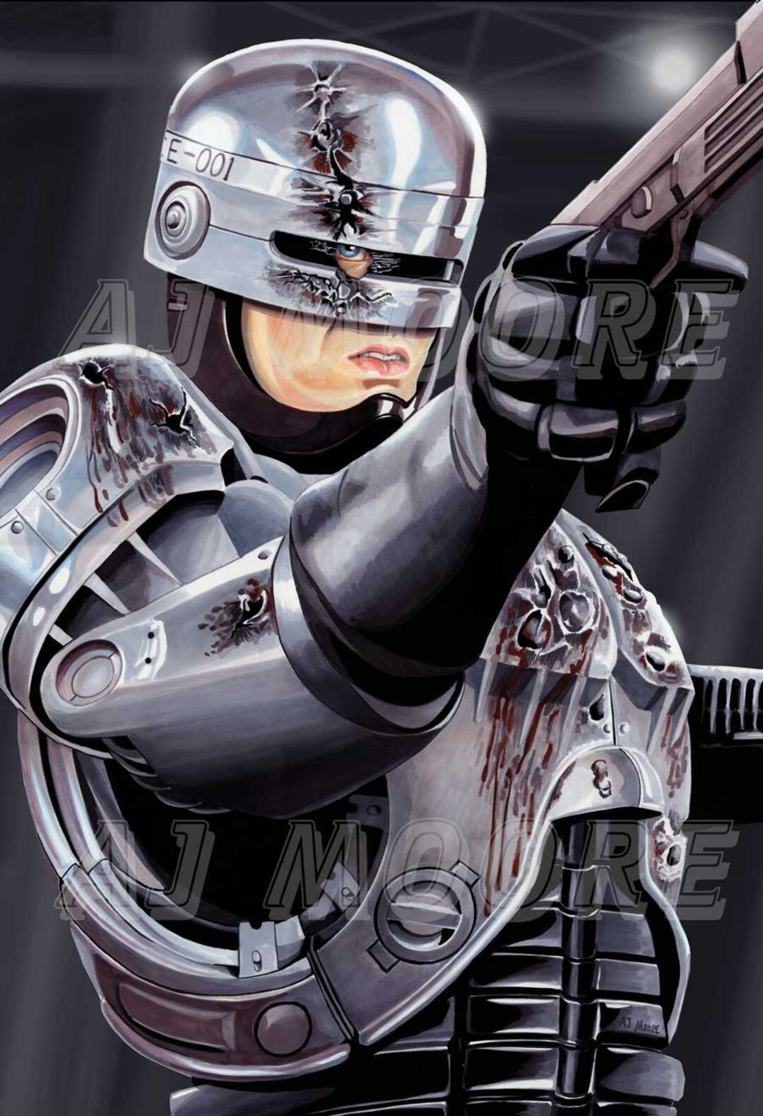 Robocop Print From Original Art by Artist AJ Moore - Etsy
