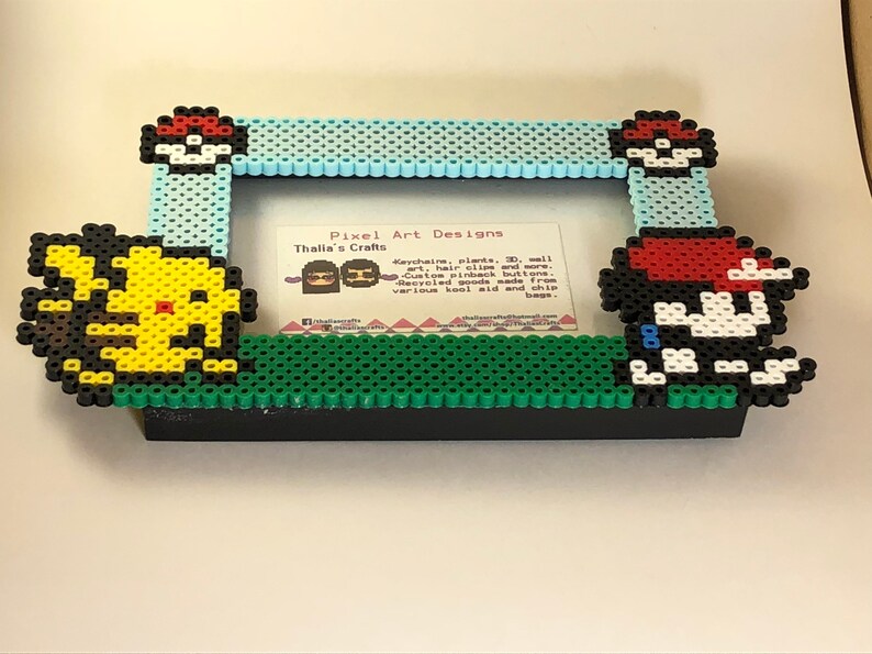 Pikachu and Trainer Picture Frame Videogame Decor 8 Bit | Etsy