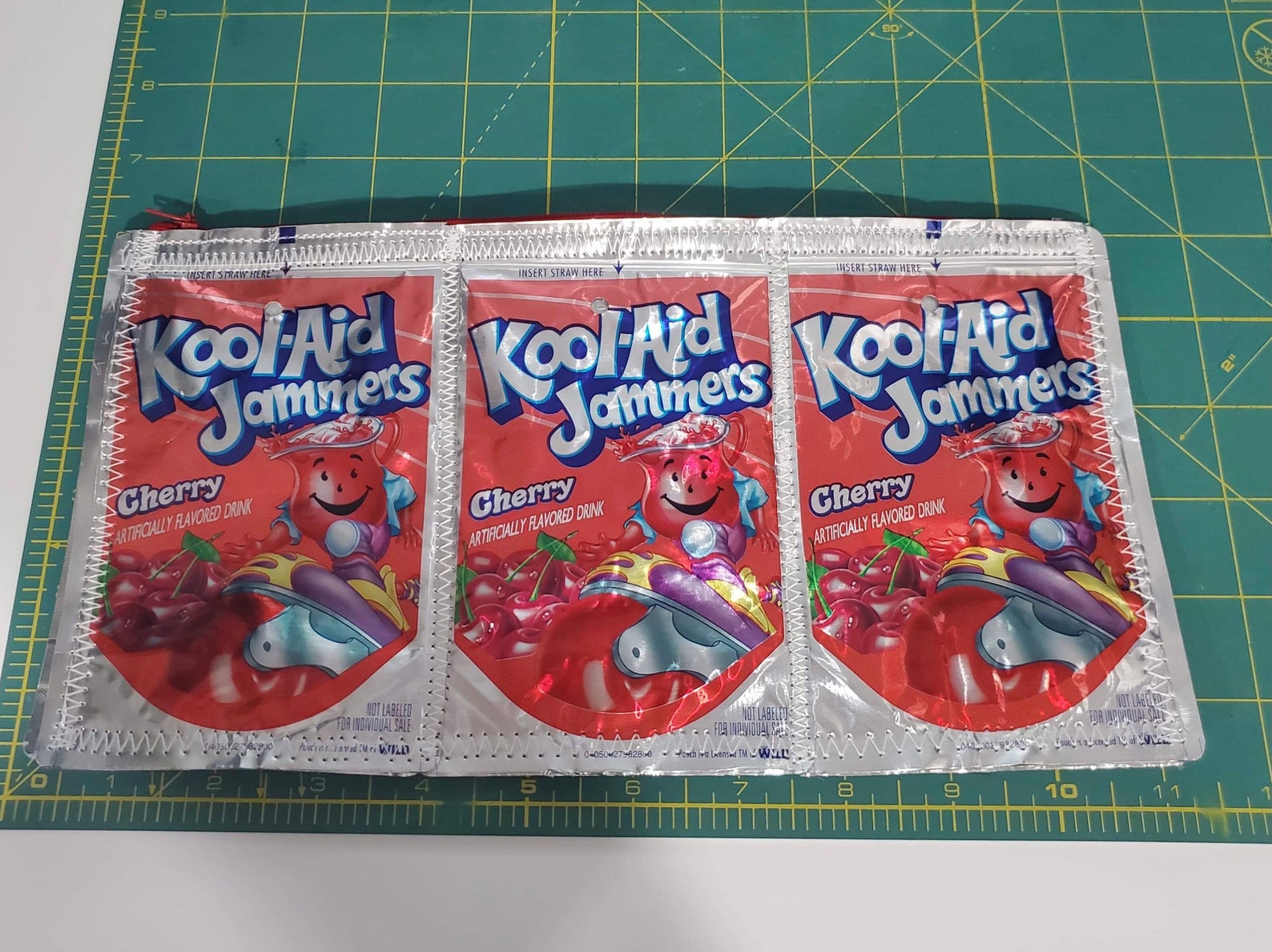 Recycled Kool-aid Pencil Holder Make up Bag Kool Aid Jammers upcycled ...