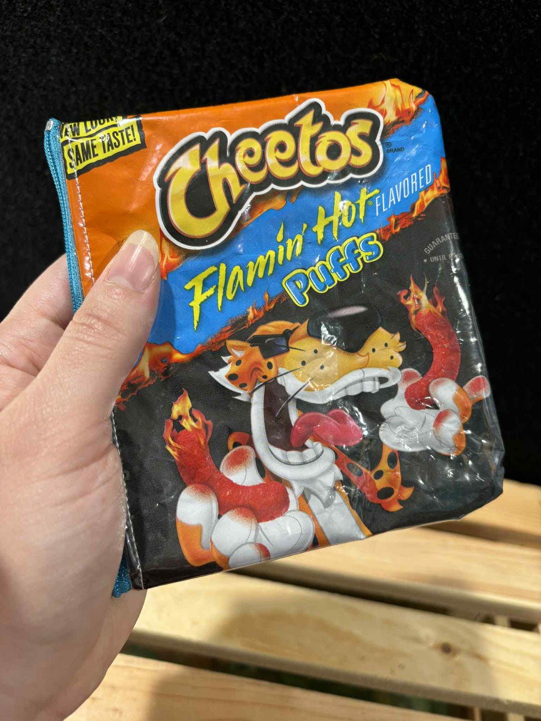 Cheetos Flaming Hot Puffs Coin Purse: Recycled Chip Bag, Zippered Card ...